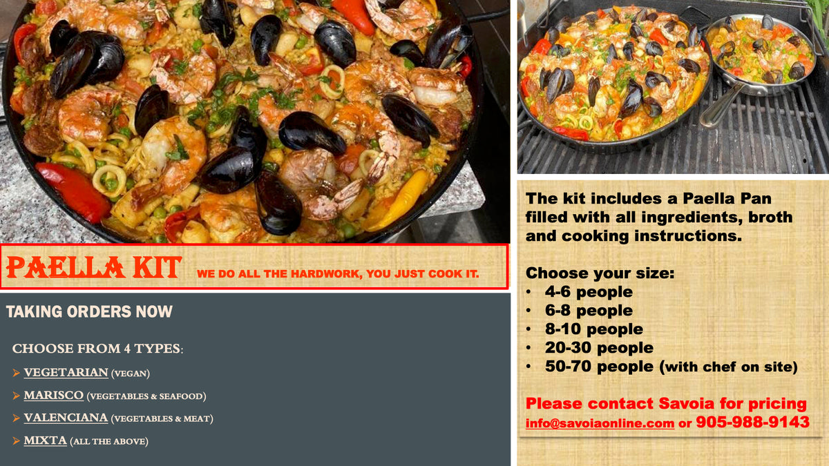 Paella Kit's Now Available For Order – Savoia Hors D'Oeuvres